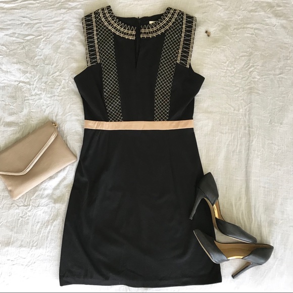 Modcloth | Dresses | Modclothara Black Dress With Tan Embroidery | Poshmark